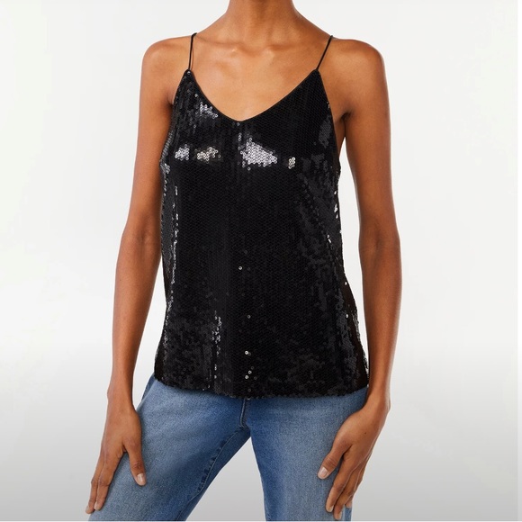 Scoop NYC | Tops | Nwt Black Sequin Cami | Poshmark